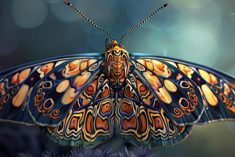 Detailed Butterfly with Patterned Wings3D Model Illustration Closeup ...