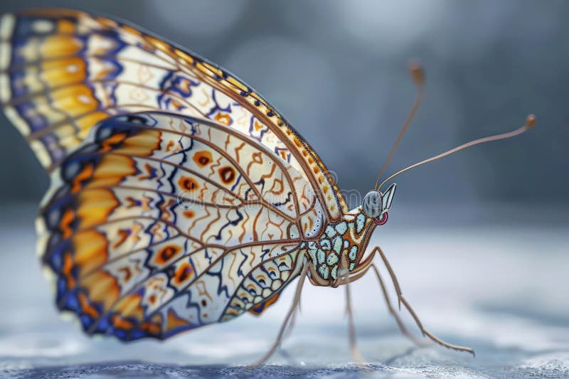 Detailed Butterfly with Patterned Wings3D Model Illustration Closeup ...