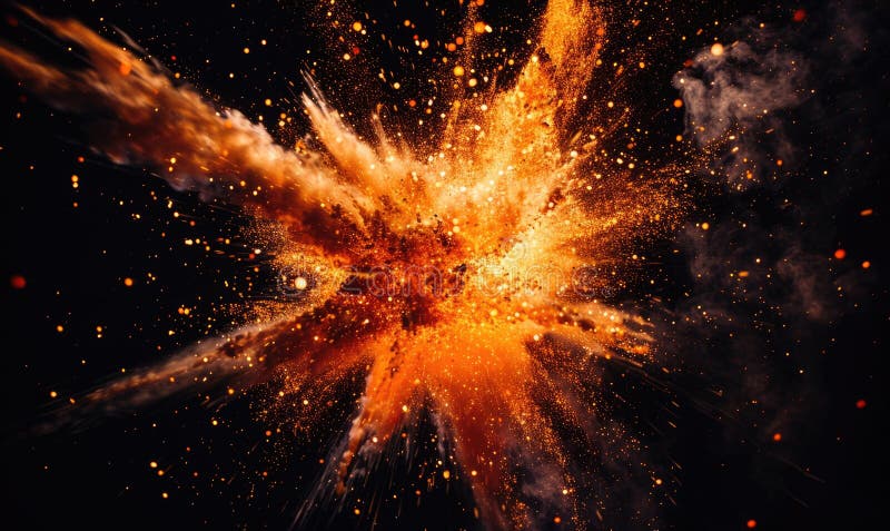 Detailed Capture of an Explosion in Motion, Showcasing the Fiery Bursts ...