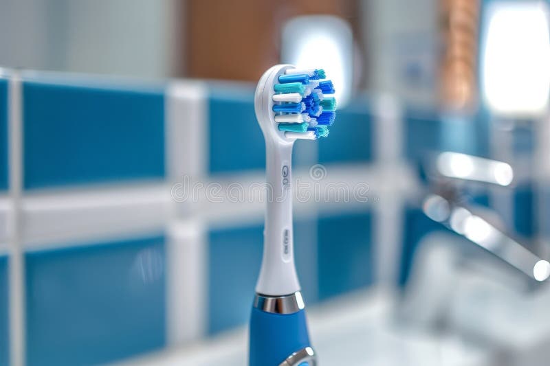 Detailed Capture of a High Tech Electric Toothbrush on an Elegant ...