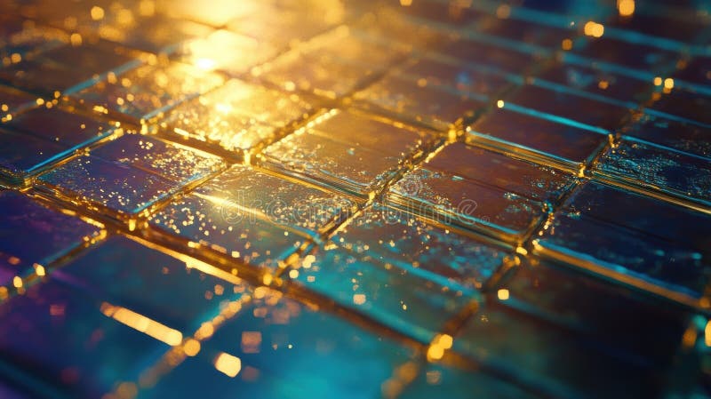 A Detailed Capture of the Solar Panels Surface Capturing Sunlight with ...