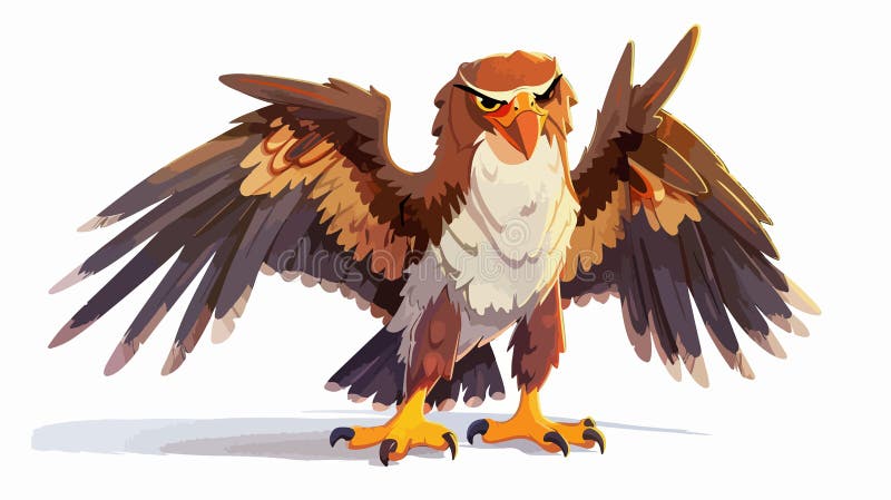 Detailed Cartoon Hawk Vector Illustration for Projects and Designs ...