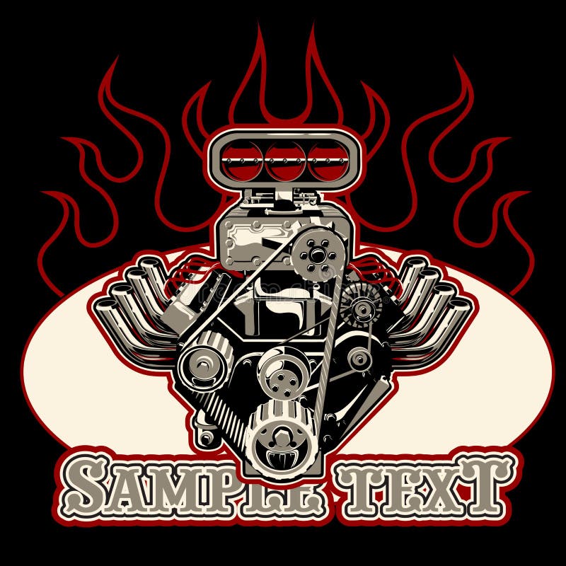 Vector Cartoon Turbo Engine Stock Vector - Illustration of pipe, race ...