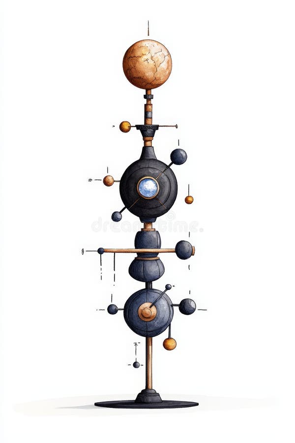 A Detailed Celestial Model Showcasing Planets and Orbits in a Visually ...
