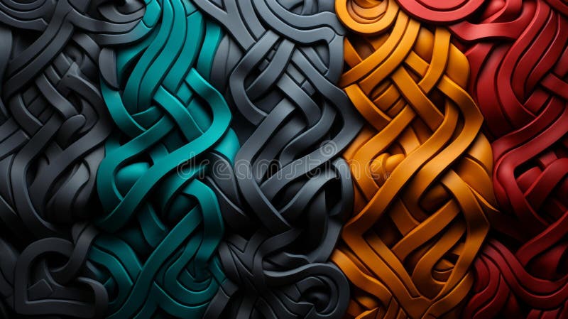 Detailed Celtic Knot Design with Intricate Patterns and Rich Colors in ...