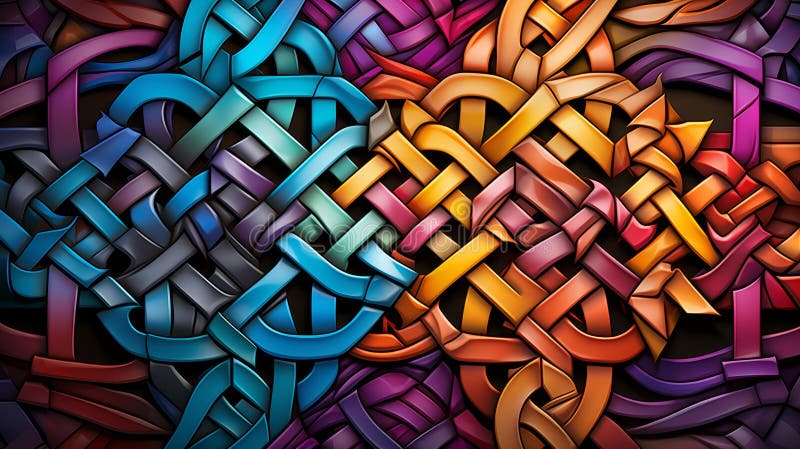 Detailed Celtic Knot Design with Intricate Patterns and Rich Colors in ...