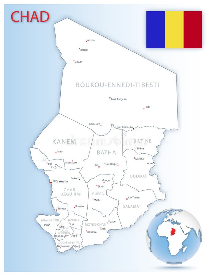 Detailed Map of Chad Cut Out of Craft Paper Stock Vector - Illustration ...