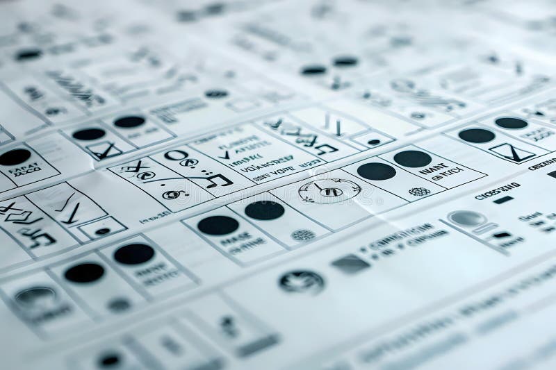 A Detailed Chart Featuring Various Symbols and Icons for Navigation or ...