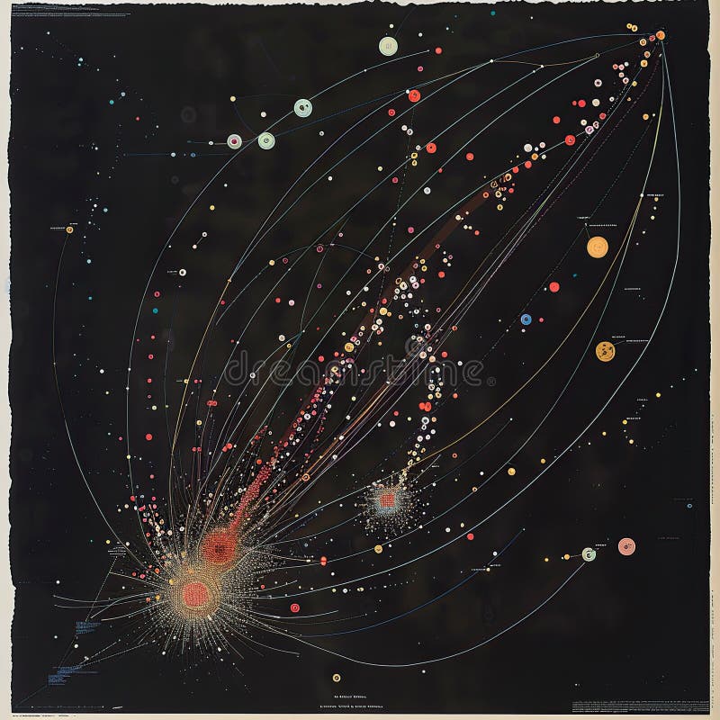 Detailed Chart of Subatomic Particle Interactions Stock Photo - Image ...