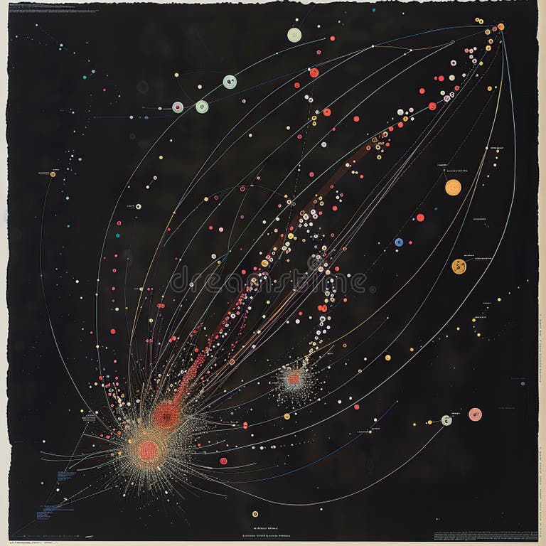 Detailed Chart of Subatomic Particle Interactions Stock Photo - Image ...