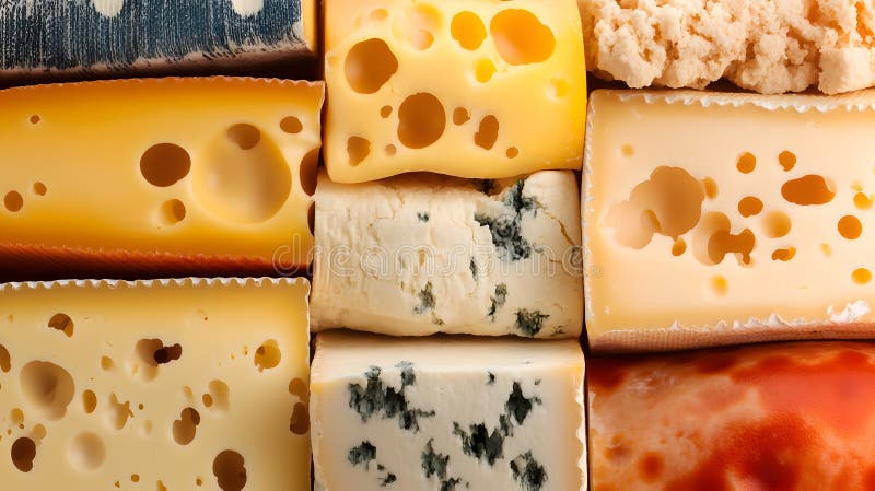 Detailed Cheese Pattern Featuring Stacked Layers of Various Cheeses ...