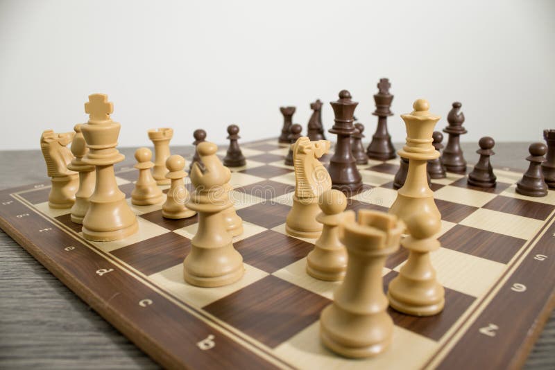 Detailed Chessboard with Chess Ready for a Match Stock Photo - Image of ...