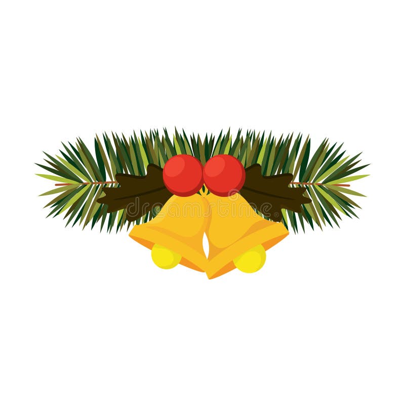 Detailed Christmas Holly Leaf with Bells Icon Vector Stock Vector ...