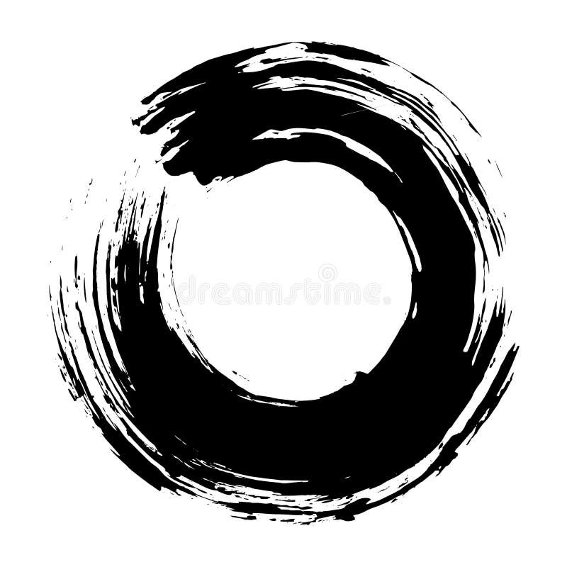 Detailed Circle Brush Stroke. Vector Stock Vector - Illustration of ...