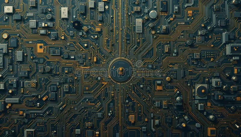 Detailed Circuit Board Design with Intricate Pathways Stock ...