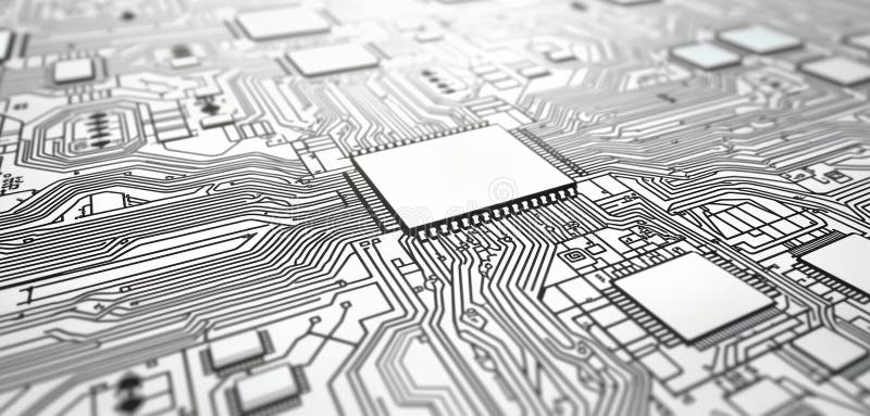 Detailed Circuit Board Design Shows Complex Interconnections. Intricate ...