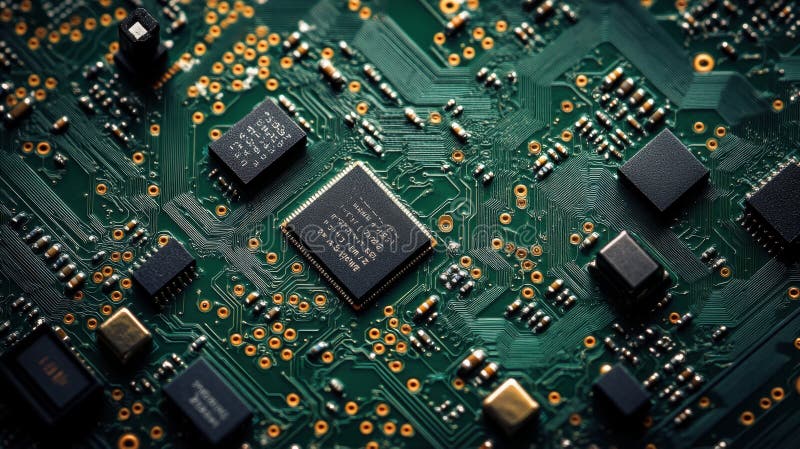 Detailed Circuit Board with Microchips Stock Photo - Image of ...