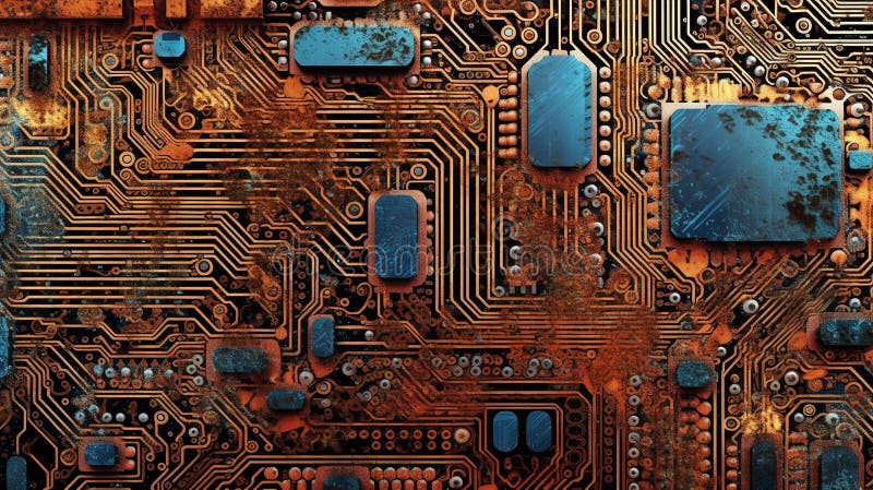 Detailed Circuit Board Texture Stock Illustration - Illustration of ...