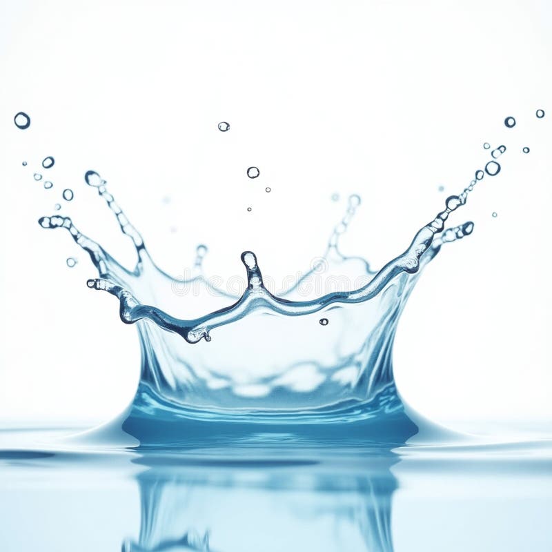 Hyper-Realistic Water Splash Mid-Air Clean Isolated White Background ...