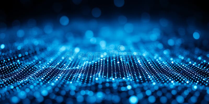 A Detailed Close Up of an Abstract Blue Light Pattern with Bokeh and a ...