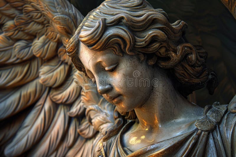 Detailed Close Up of an Angel Statue, Suitable for Religious Themes ...
