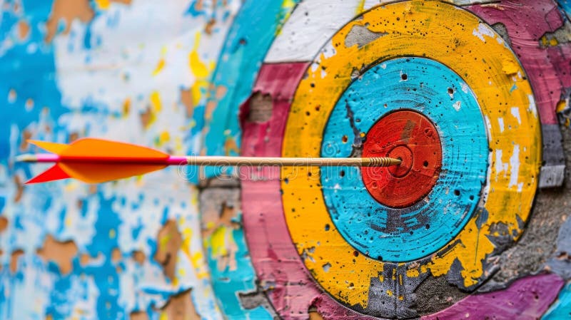 Detailed Close Up of Archery Target and Arrow with Plenty of Room for ...