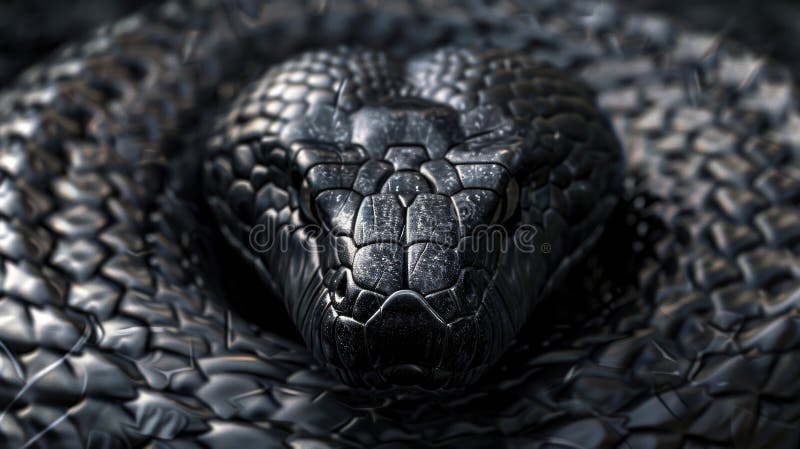 Detailed Close Up of a Black Snake S Head, Suitable for Educational ...