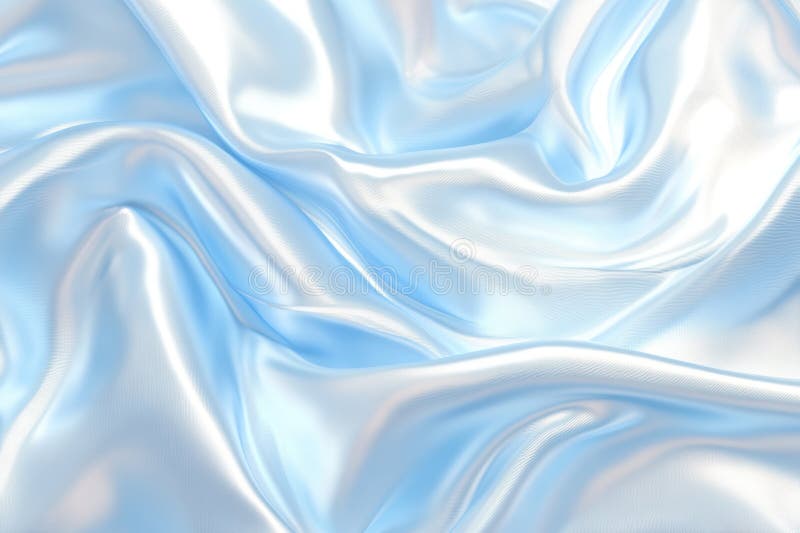 A Detailed Close-up of a Blue and White Silk Fabric Texture. Stock ...
