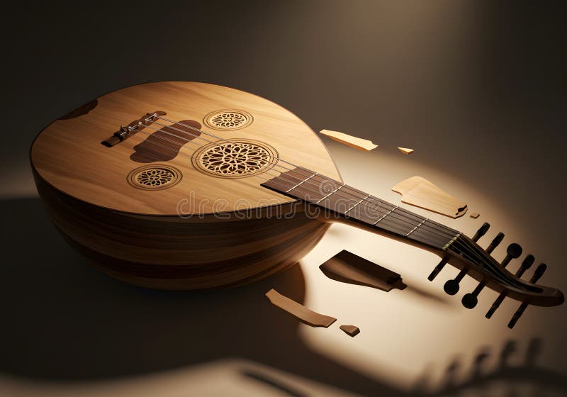Broken Oud Instrument Closeup Stock Illustration - Illustration of ...