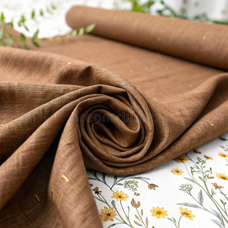 Brown Linen Fabric Cloth Texture for Background Stock Illustration ...