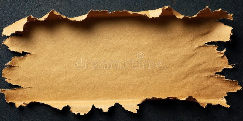 A Detailed Close-up of a Brown Paper Piece Showcasing a Distinct Torn ...