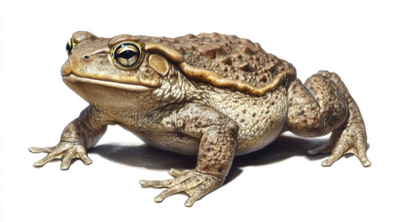 Detailed Close Up of a Brown Toad on White Background Stock ...