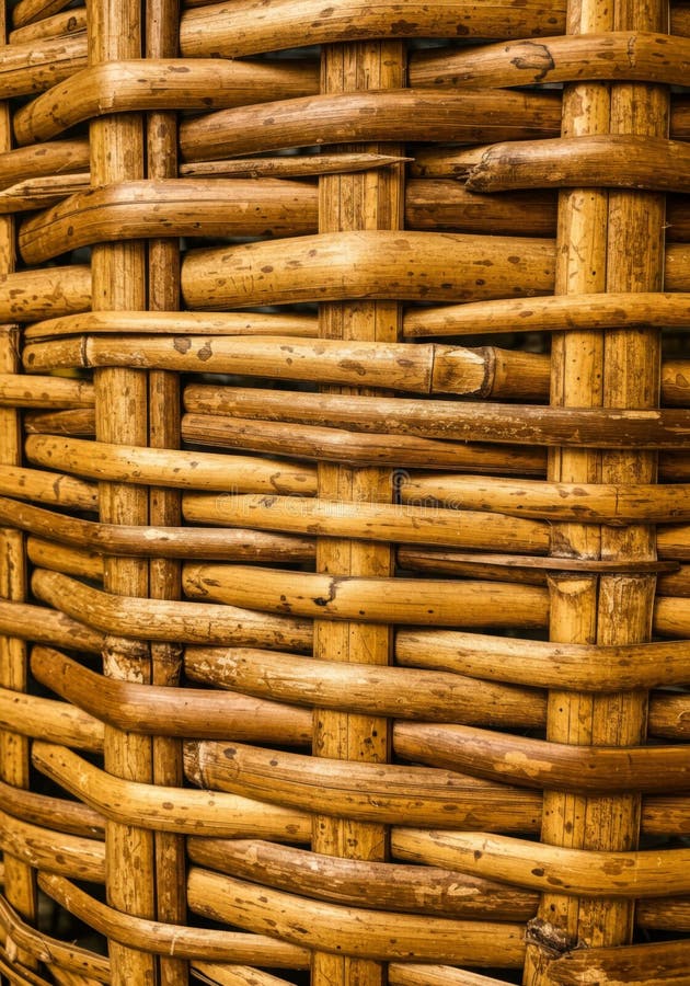 Detailed Close-up of Brown Wicker Basket Weave Texture Stock Photo ...