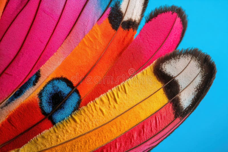 Macro View of a Butterfly Wing Showcasing Vibrant Colors and Intricate ...