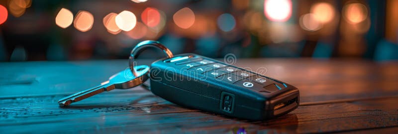 Detailed Close Up of a Car Key with a Remote Control Device for Modern ...