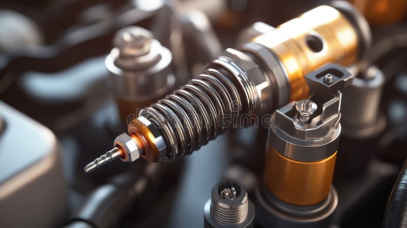 Detailed Close-up of Car Spark Plug and Ignition System Stock ...