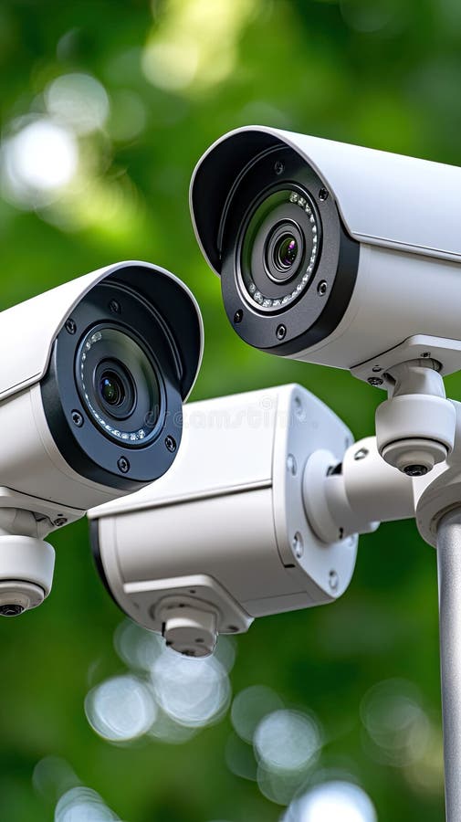 Detailed Close-up of a CCTV Camera Lens, Showcasing Security Features ...