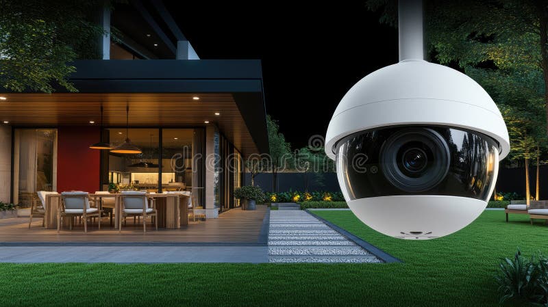 Detailed Close-up of a CCTV Camera Lens, Showcasing Security Features ...