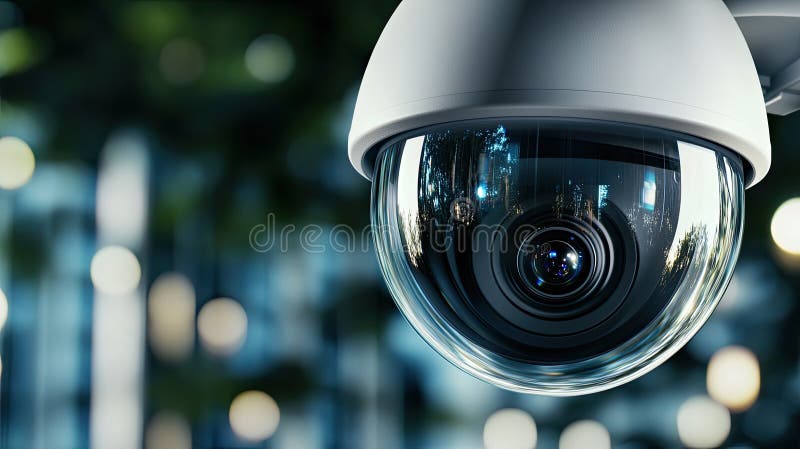 Detailed Close-up of a CCTV Camera Lens, Showcasing Security Features ...
