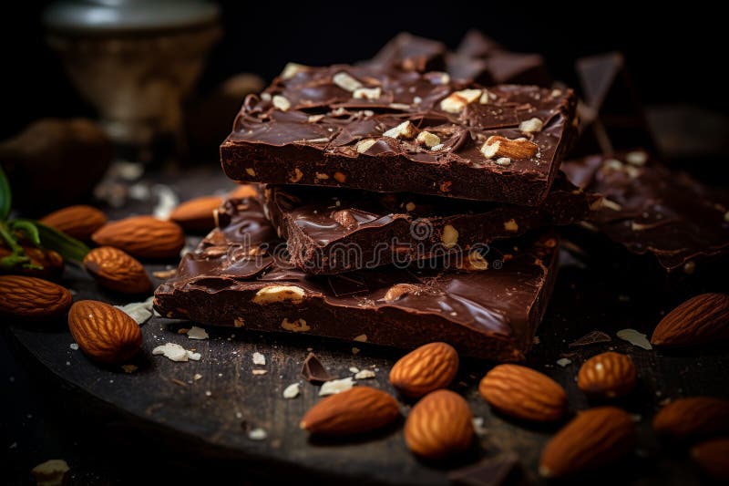 Detailed Close Up of Chocolate Bar with Assorted Nuts for Enhanced ...