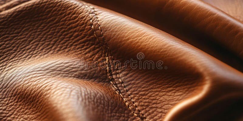 Detailed Close-up of Classic Tan Leather, Capturing Its Rich Grain and ...