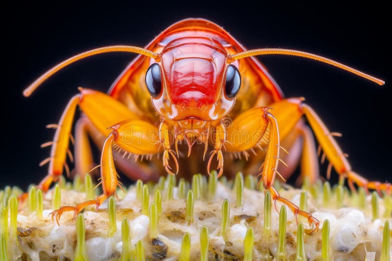 Detailed Close Up of a Cockroach on a Defocused White Background with ...