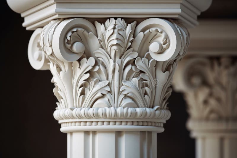A Detailed Close-up of a Column Showcasing Intricate Decorative Designs ...