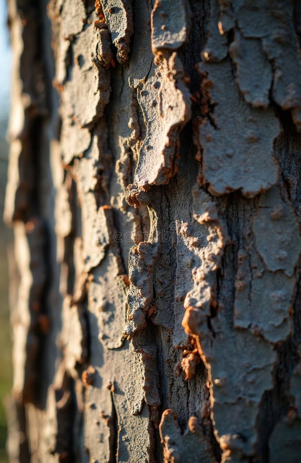 Detailed Close-up of Common Hackberry Tree Bark with Rugged, Textured ...