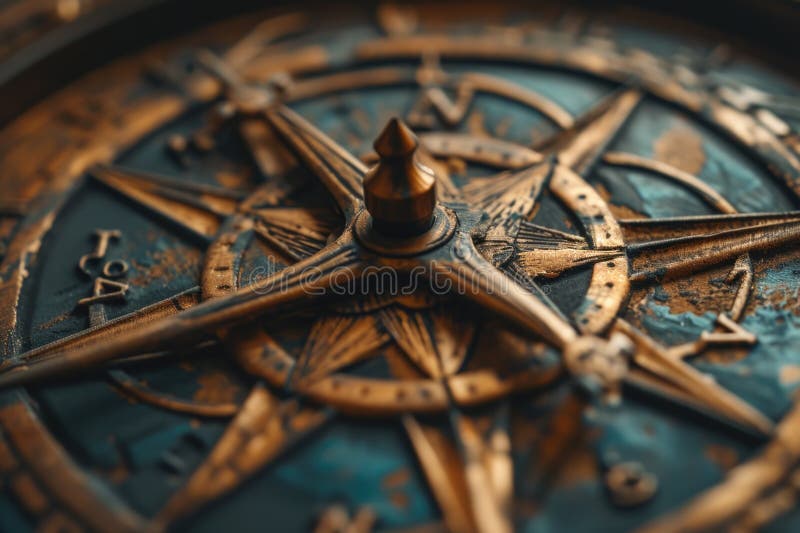 A Detailed Close-up of a Compass Placed on a Table. Perfect for ...