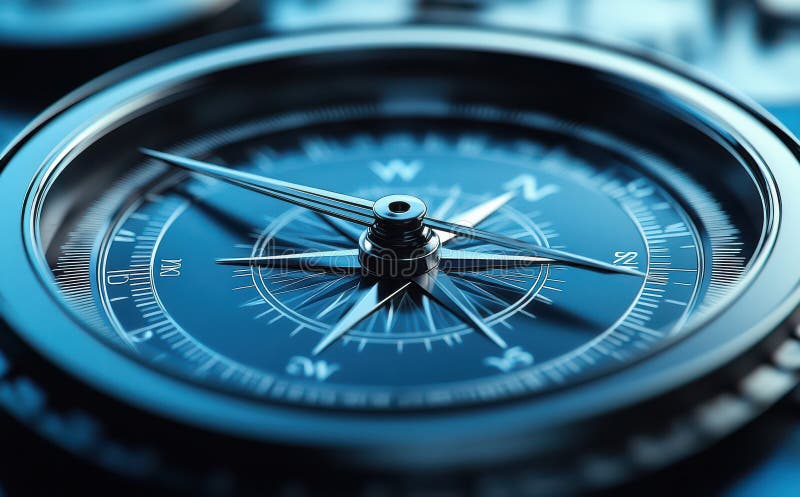 Close-up of a Compass Pointing Towards the North, Symbolizing ...