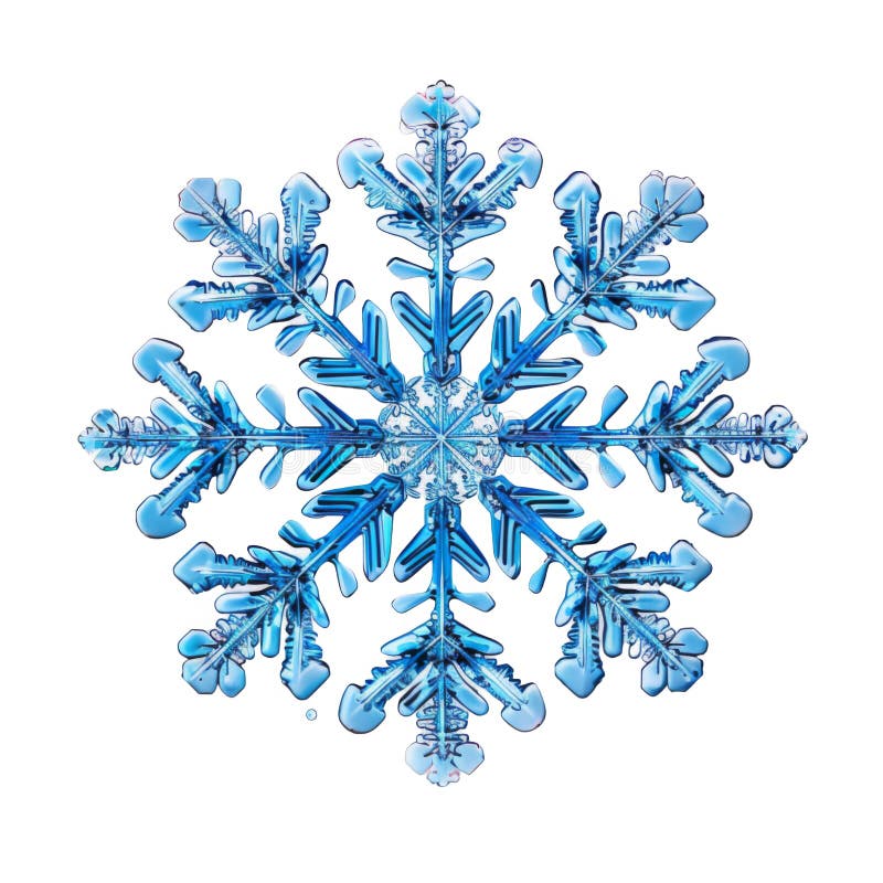 A Detailed Close-Up of a Complex Blue Snowflake Stock Illustration ...
