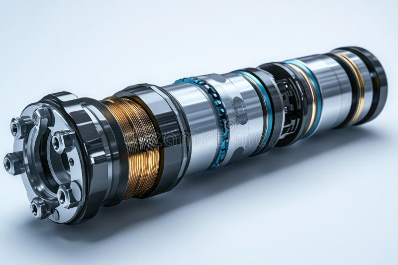 High-Precision Industrial Hydraulic Cylinder Assembly: Detailed 3D ...