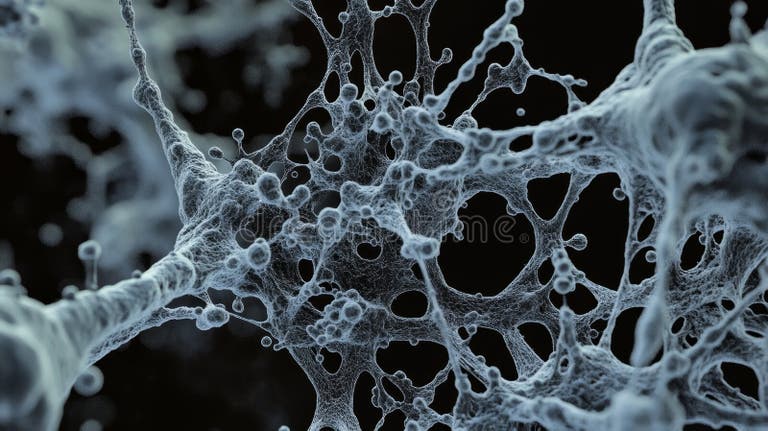 Detailed Close Up of Complex Protein Structures Observed Under a ...