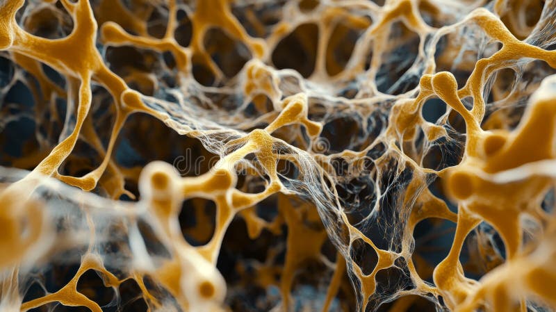 Detailed Close Up of Complex Protein Structures Observed Under a ...